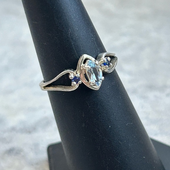 Jewelry | Vintage Aquamarine Sapphire Ring Pure Silverer Ring March ...